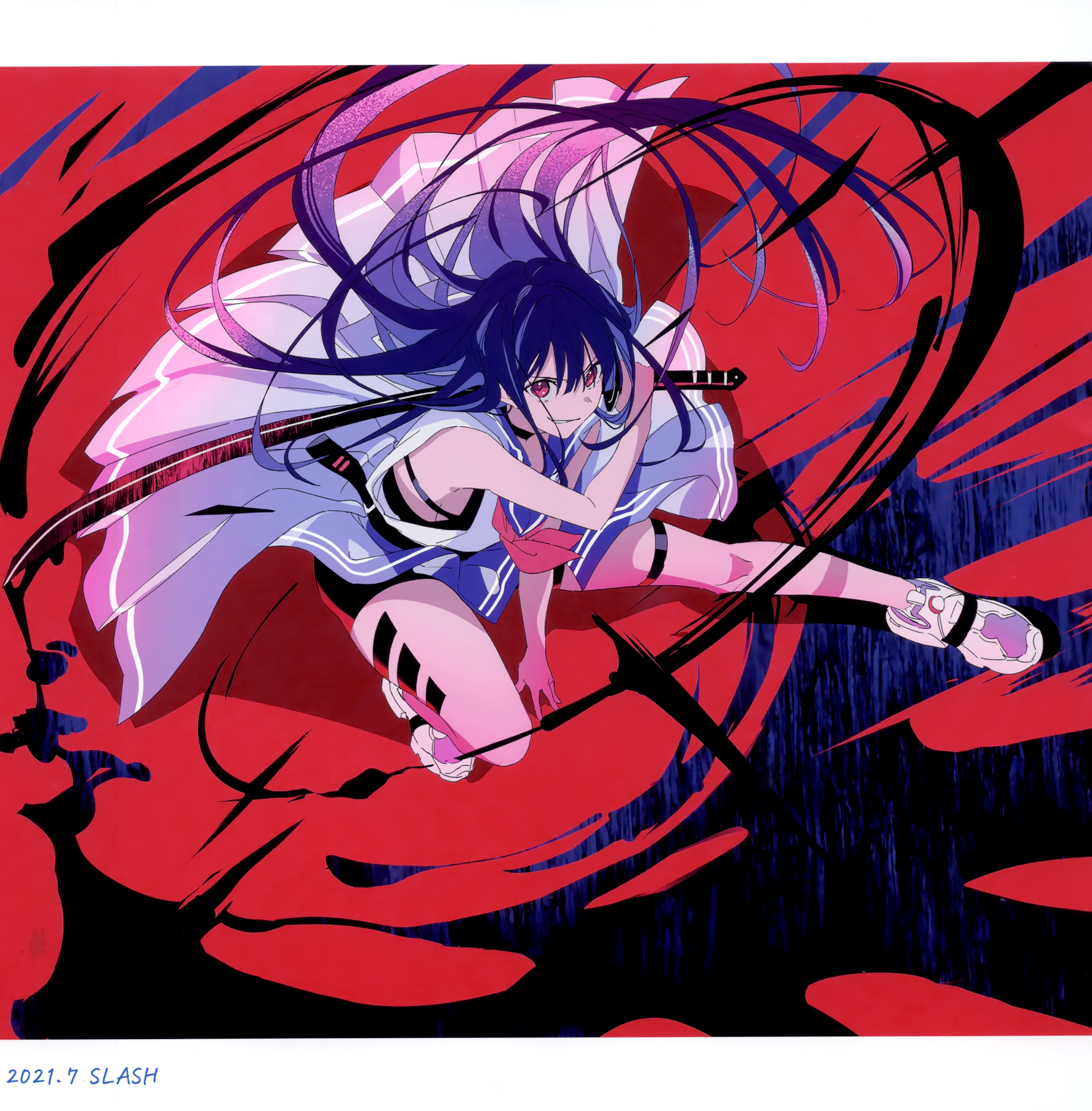 mokumokusei akamoku bike shorts garter seifuku skirt lift sword | #1222674 | yande.re